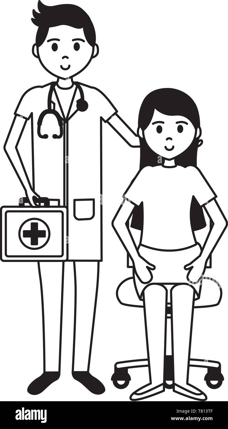 Person in chair talking to doctor Stock Vector Images - Alamy