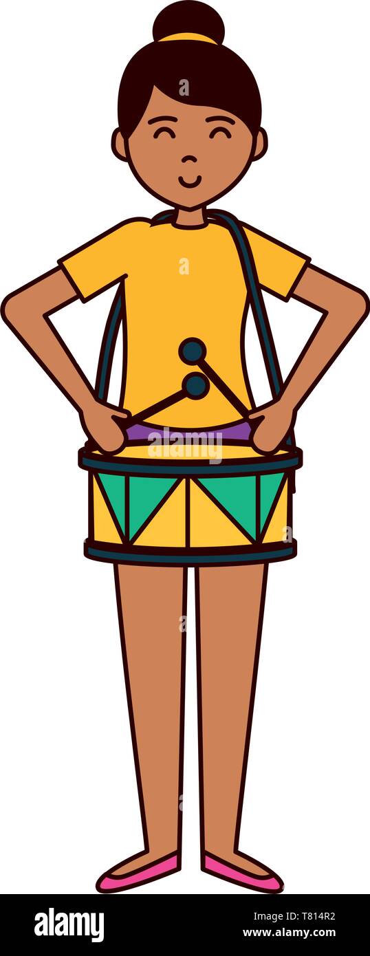 Girl playing drum musical Stock Vector Images - Alamy