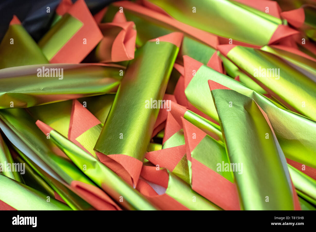 traditional Chinese gold paper for burning Stock Photo - Alamy