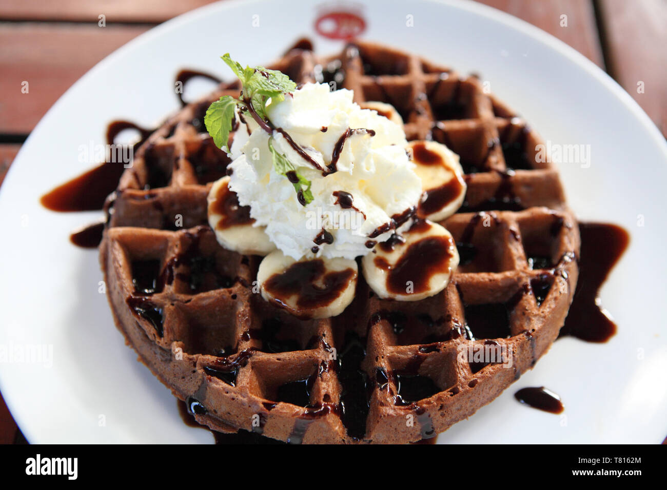 Waffle with syrup hi-res stock photography and images - Alamy