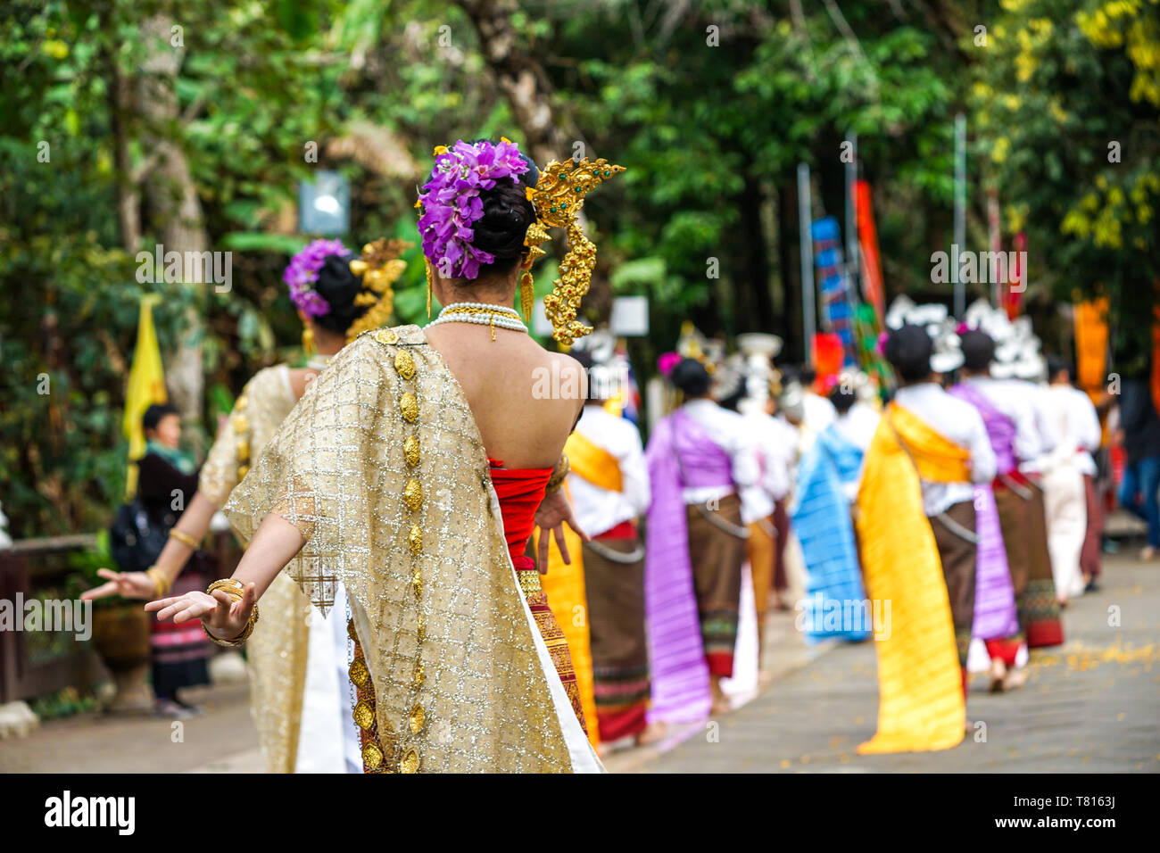 beautiful Asian females dance in Thai Dancing Style with Local classic ...