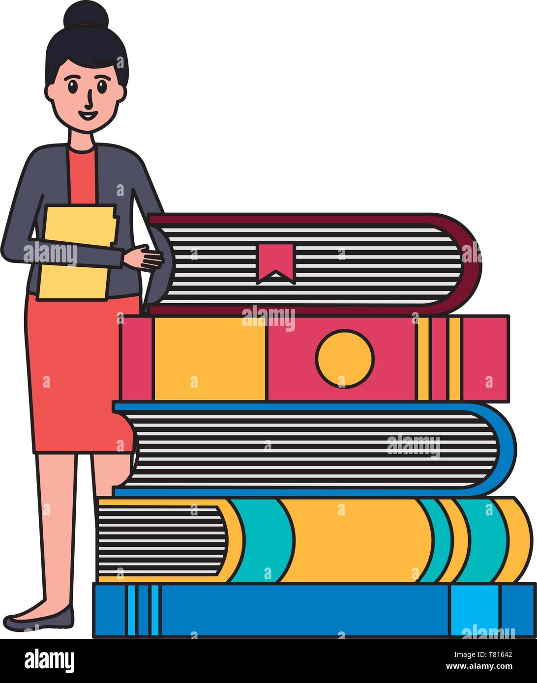 teacher woman books Stock Vector Image & Art - Alamy