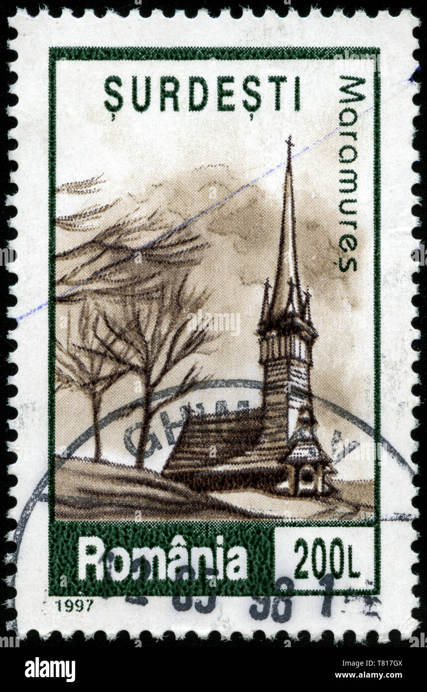 Postage stamp from Romania in the Village Churches in Maramureș series ...