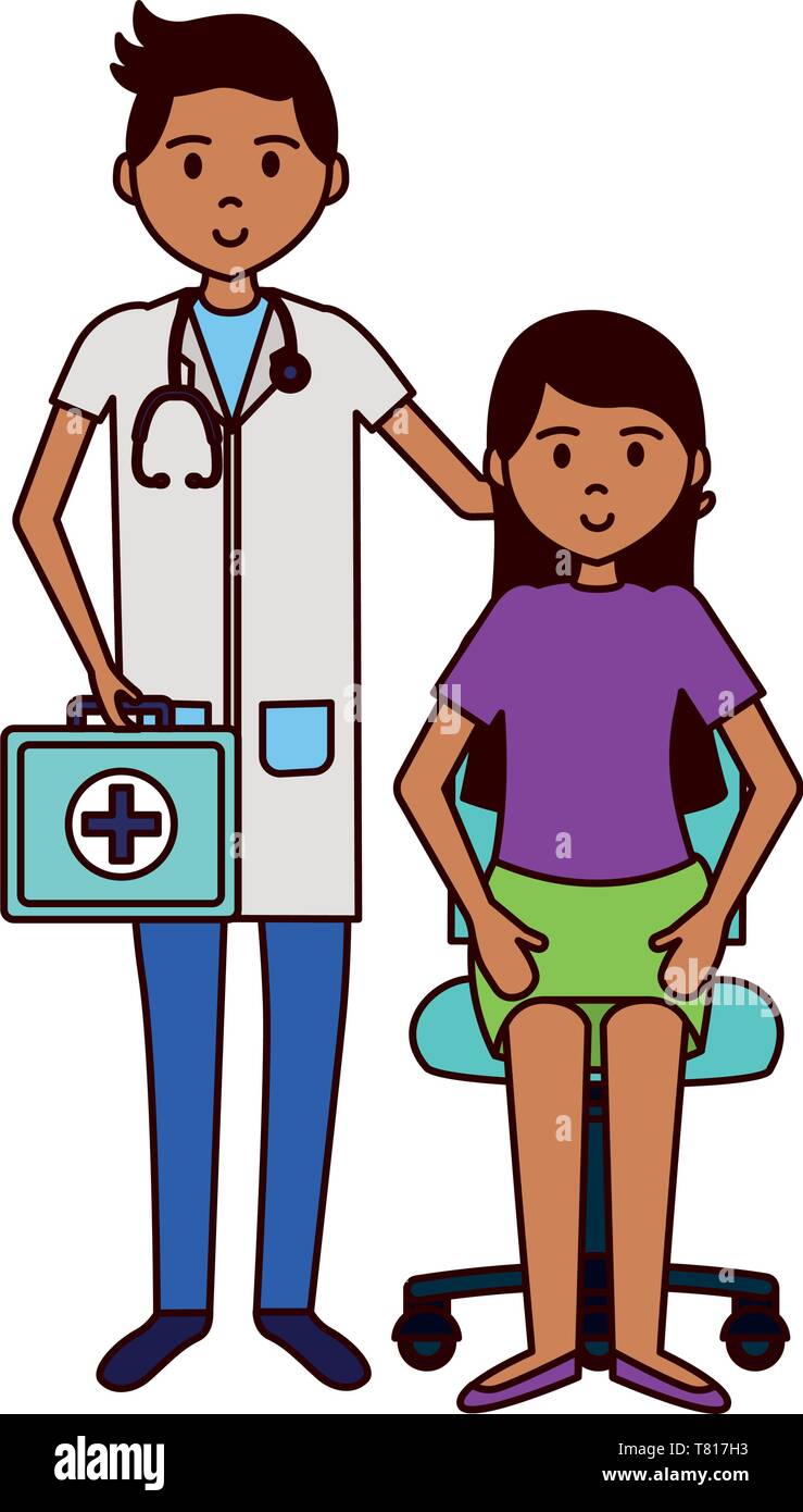 Person in chair talking to doctor Stock Vector Images - Alamy