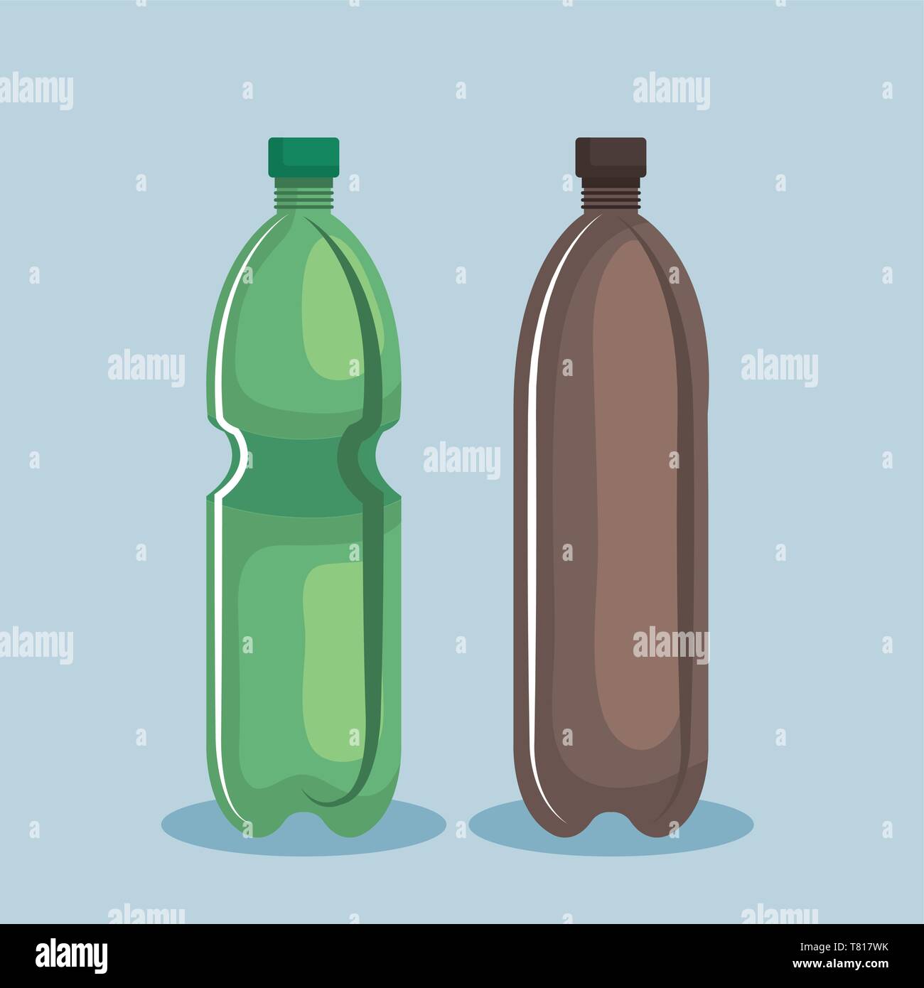 Environmental pollution plastic bottles bags Stock Vector Images - Alamy
