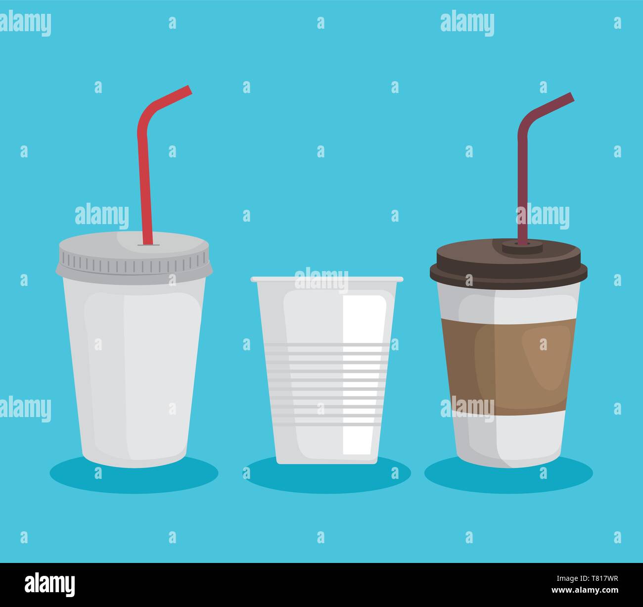 set of toxic plastics cups that ecology pollution Stock Vector Image ...