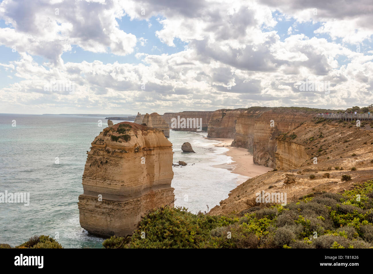 Scenic view alongside the Great Ocean Road in Australia including the ...