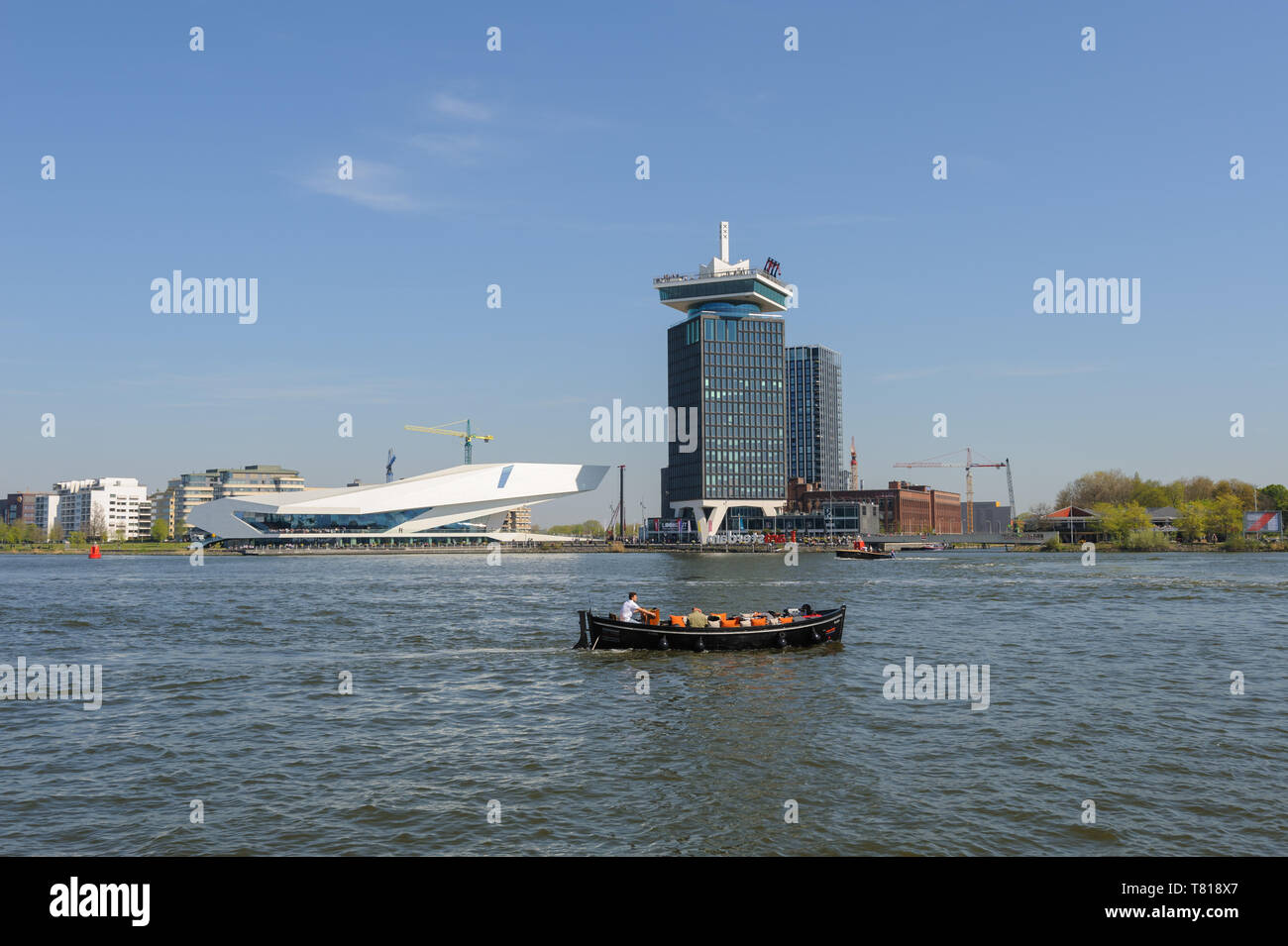 View to Adam lookout and The Eye, the film museum in Amsterdam Stock ...
