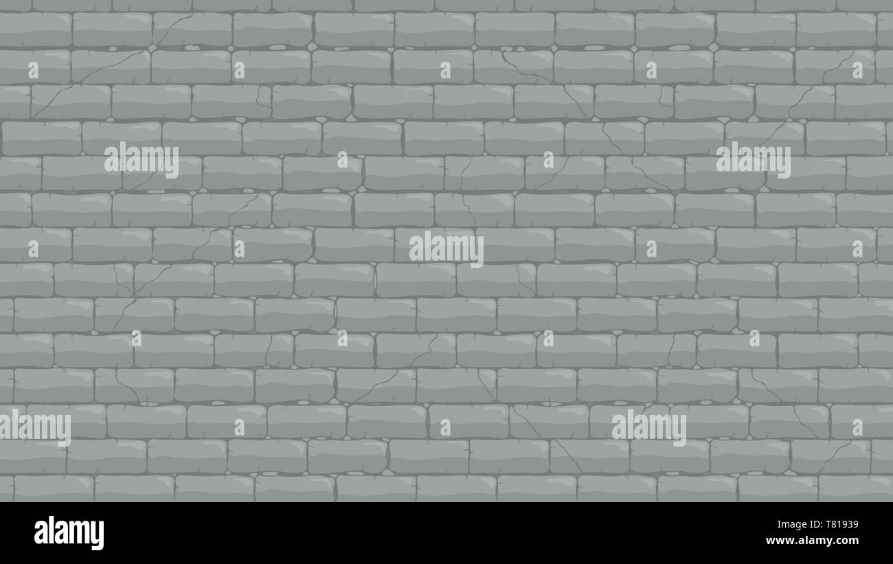 Wall drawing of gray stones with cracks. Vector image Stock Vector ...