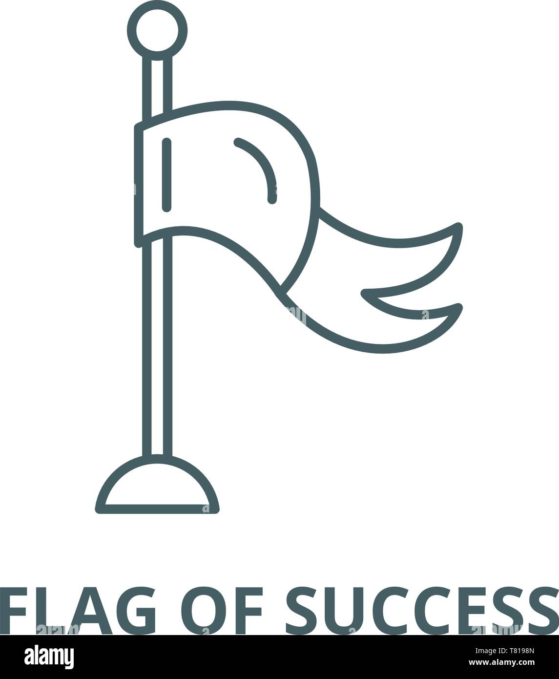 Flag of success vector line icon, linear concept, outline sign, symbol ...