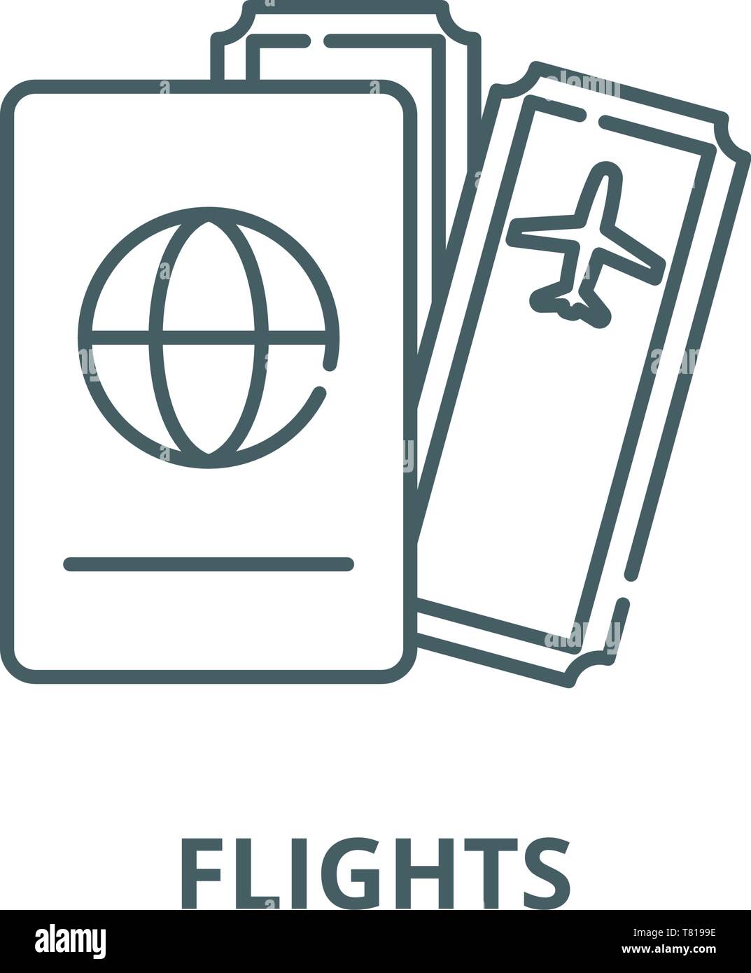 Flights vector line icon, linear concept, outline sign, symbol Stock ...