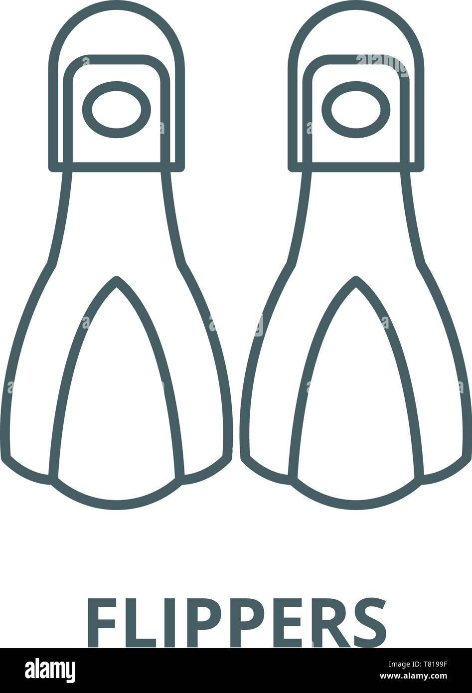 Flippers vector line icon, linear concept, outline sign, symbol Stock ...
