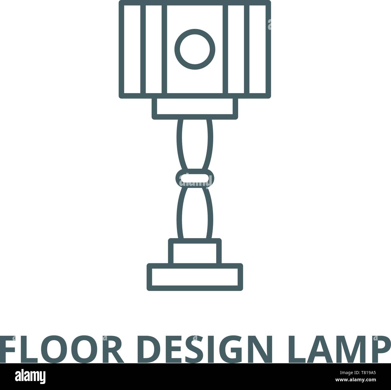 Floor design lamp vector line icon, linear concept, outline sign ...