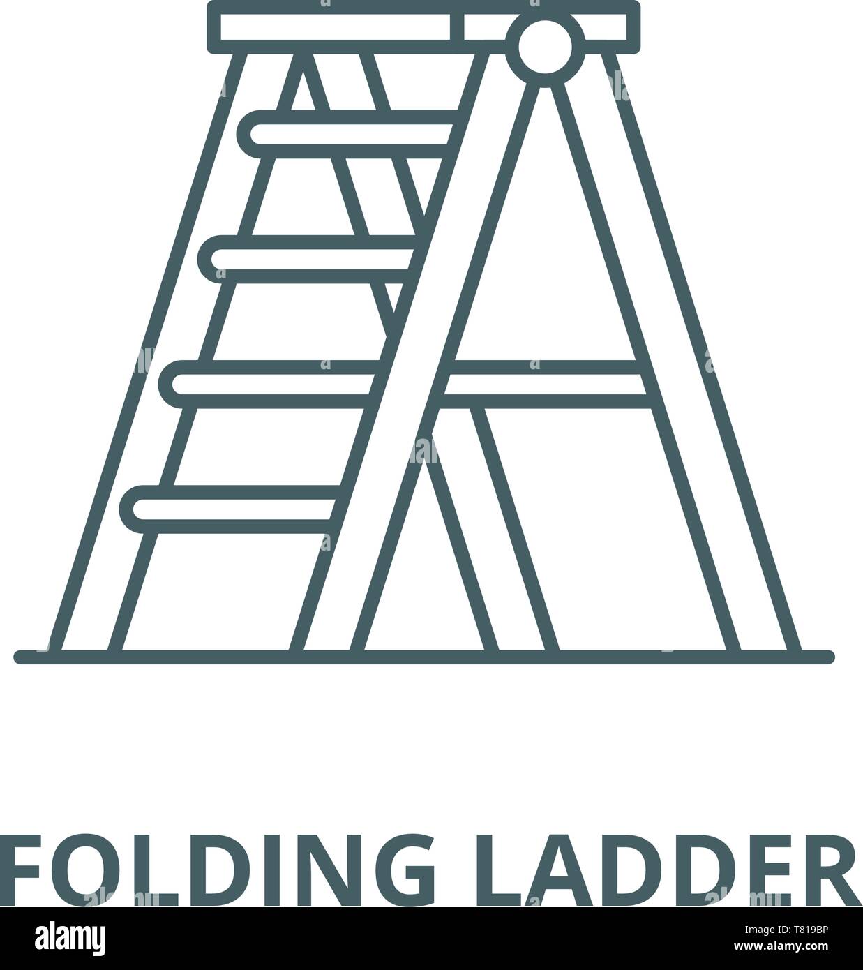 Folding ladder vector line icon, linear concept, outline sign, symbol ...