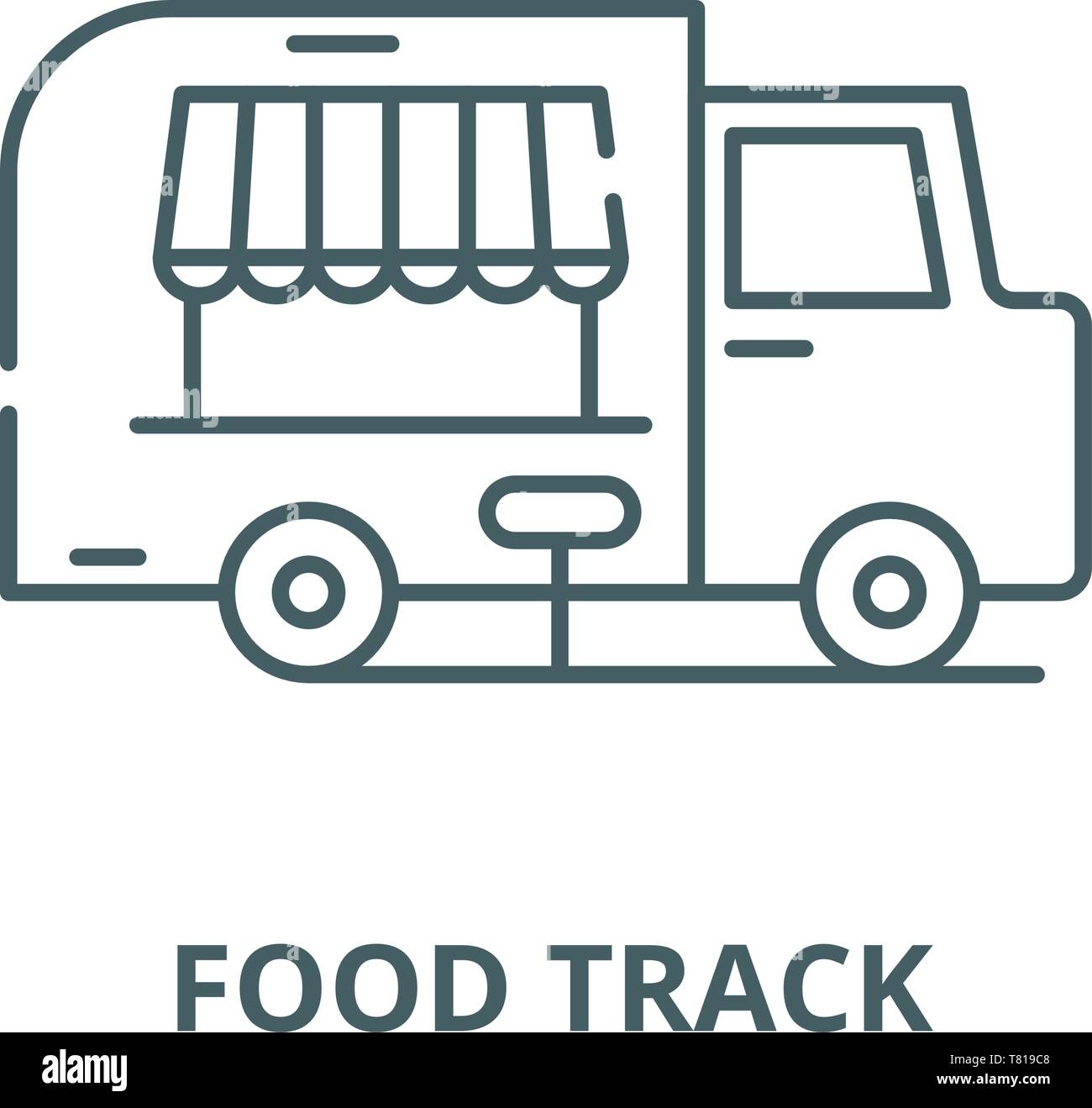 Food track vector line icon, linear concept, outline sign, symbol Stock ...