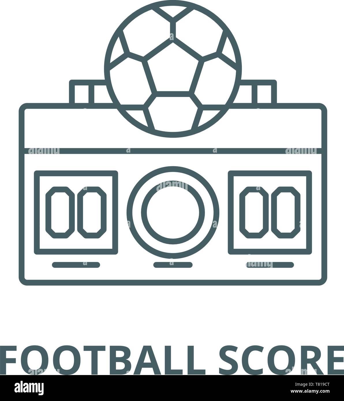 Football score vector line icon, linear concept, outline sign, symbol ...