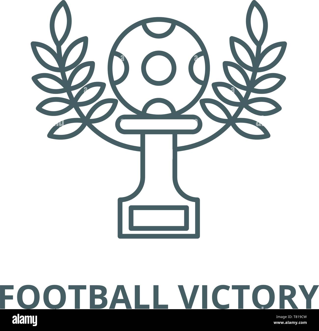 Football victory vector line icon, linear concept, outline sign, symbol ...
