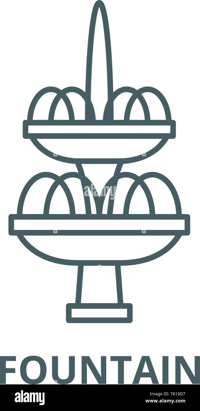 Fountain vector line icon, linear concept, outline sign, symbol Stock ...