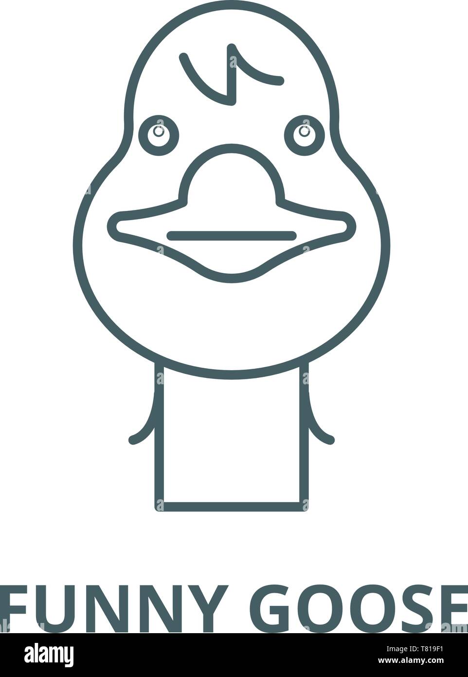 Funny goose vector line icon, linear concept, outline sign, symbol Stock Vector Image & Art - Alamy