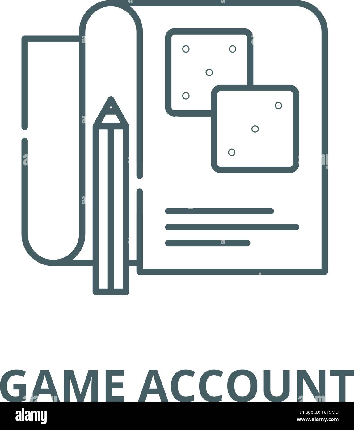 Game account vector line icon, linear concept, outline sign, symbol ...