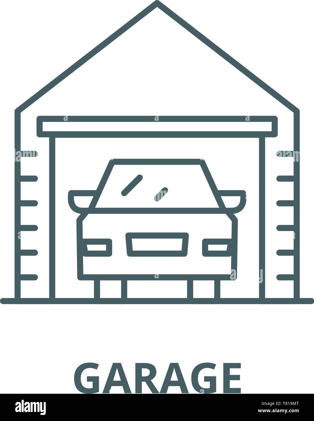 Garage vector line icon, linear concept, outline sign, symbol Stock ...