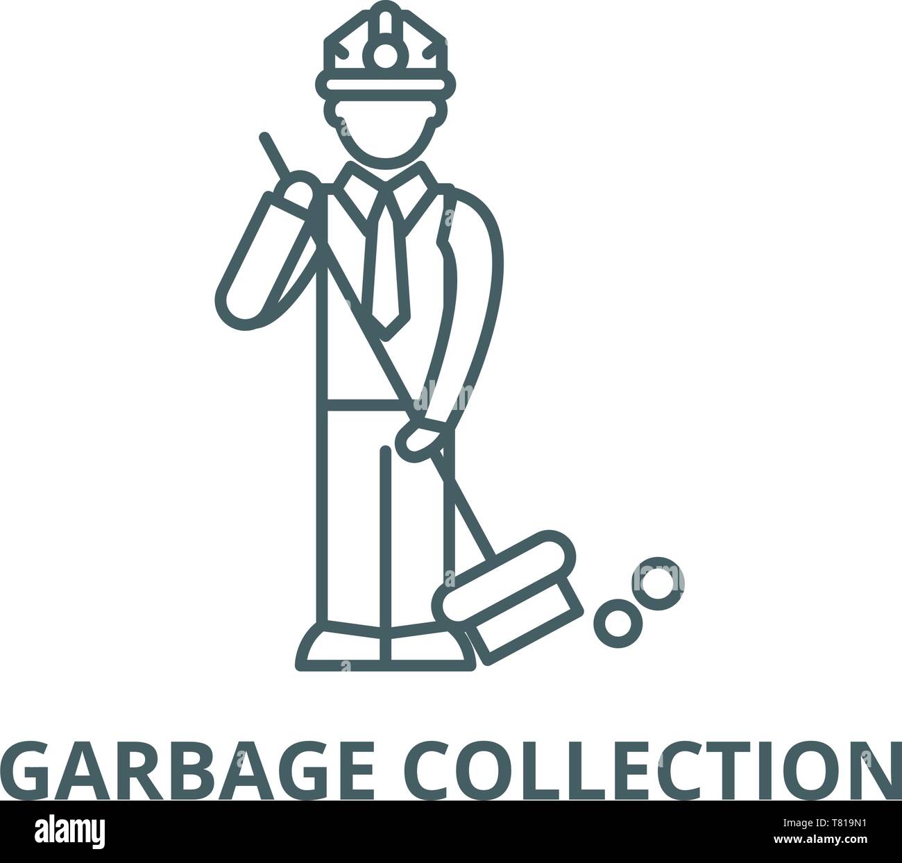 Garbage collection vector line icon, linear concept, outline sign ...