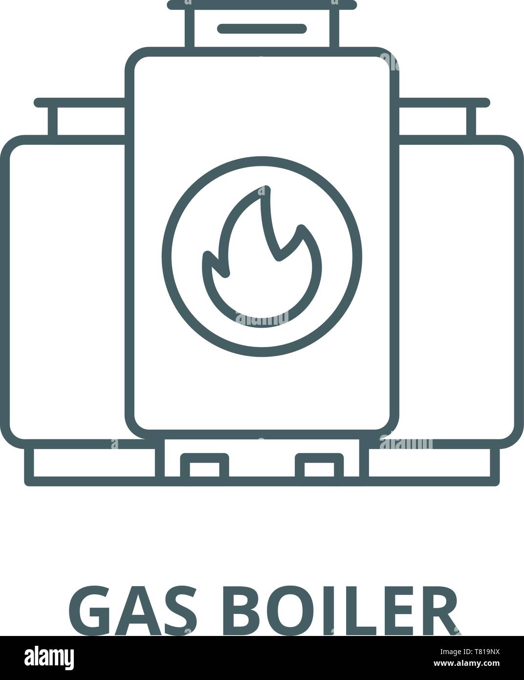 Gas boiler vector line icon, linear concept, outline sign, symbol Stock ...