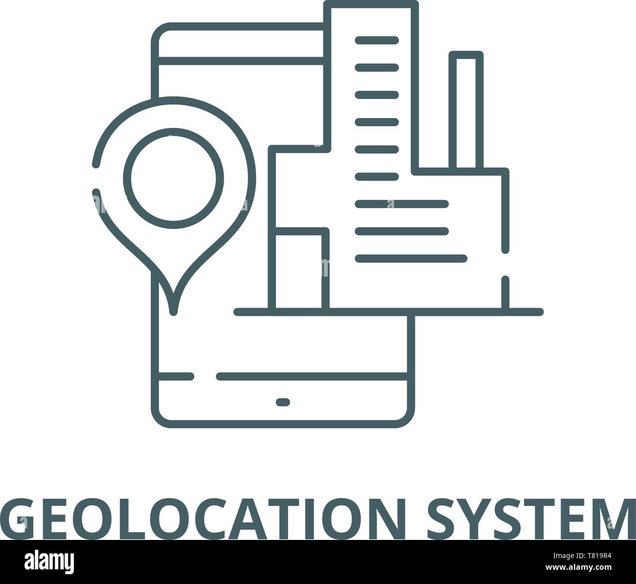 Geolocation system vector line icon, linear concept, outline sign ...