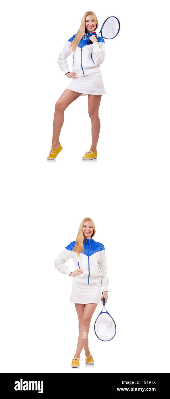 Young blonde female tennis player Cut Out Stock Images & Pictures - Alamy