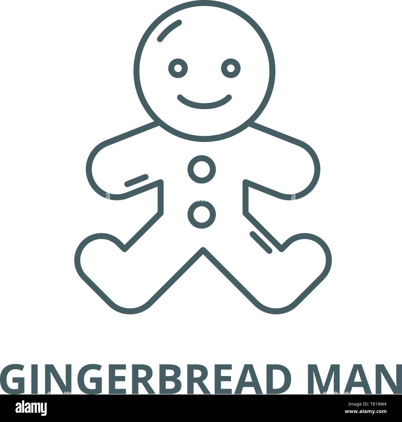Gingerbread man vector line icon, linear concept, outline sign, symbol ...