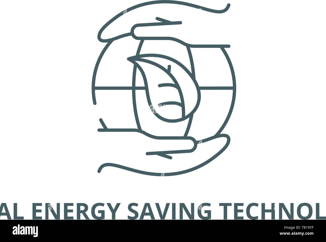 Global energy saving technologies vector line icon, linear concept ...