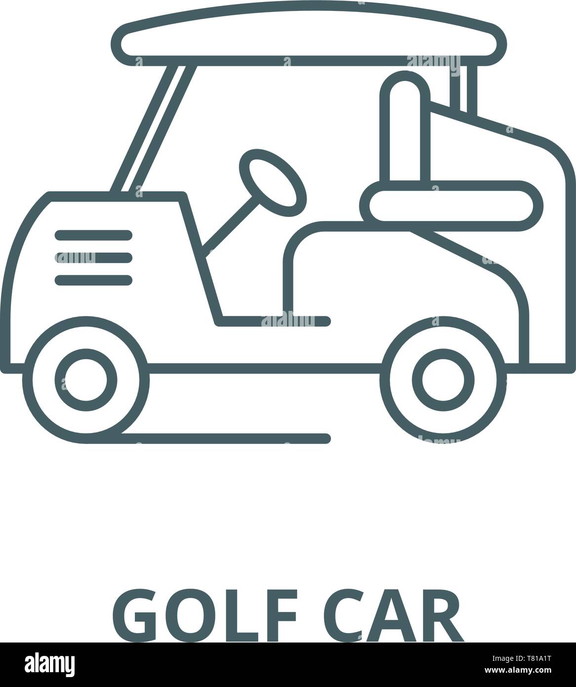 Golf car vector line icon, linear concept, outline sign, symbol Stock ...