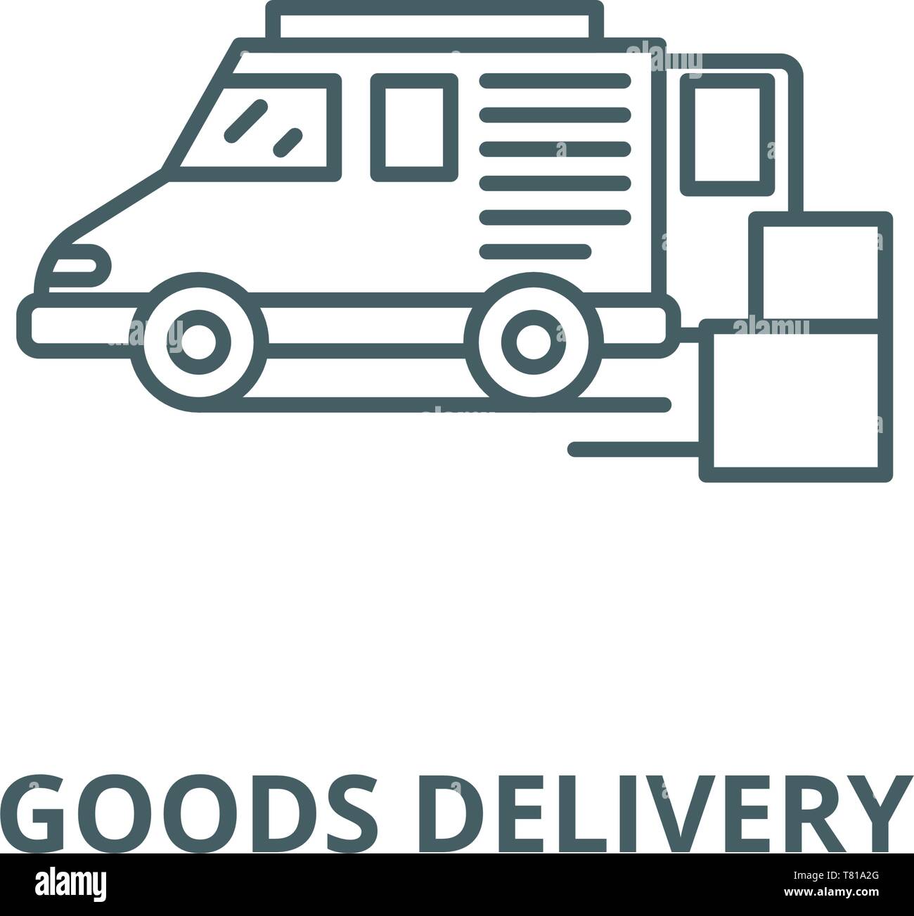 Goods delivery vector line icon, linear concept, outline sign, symbol ...