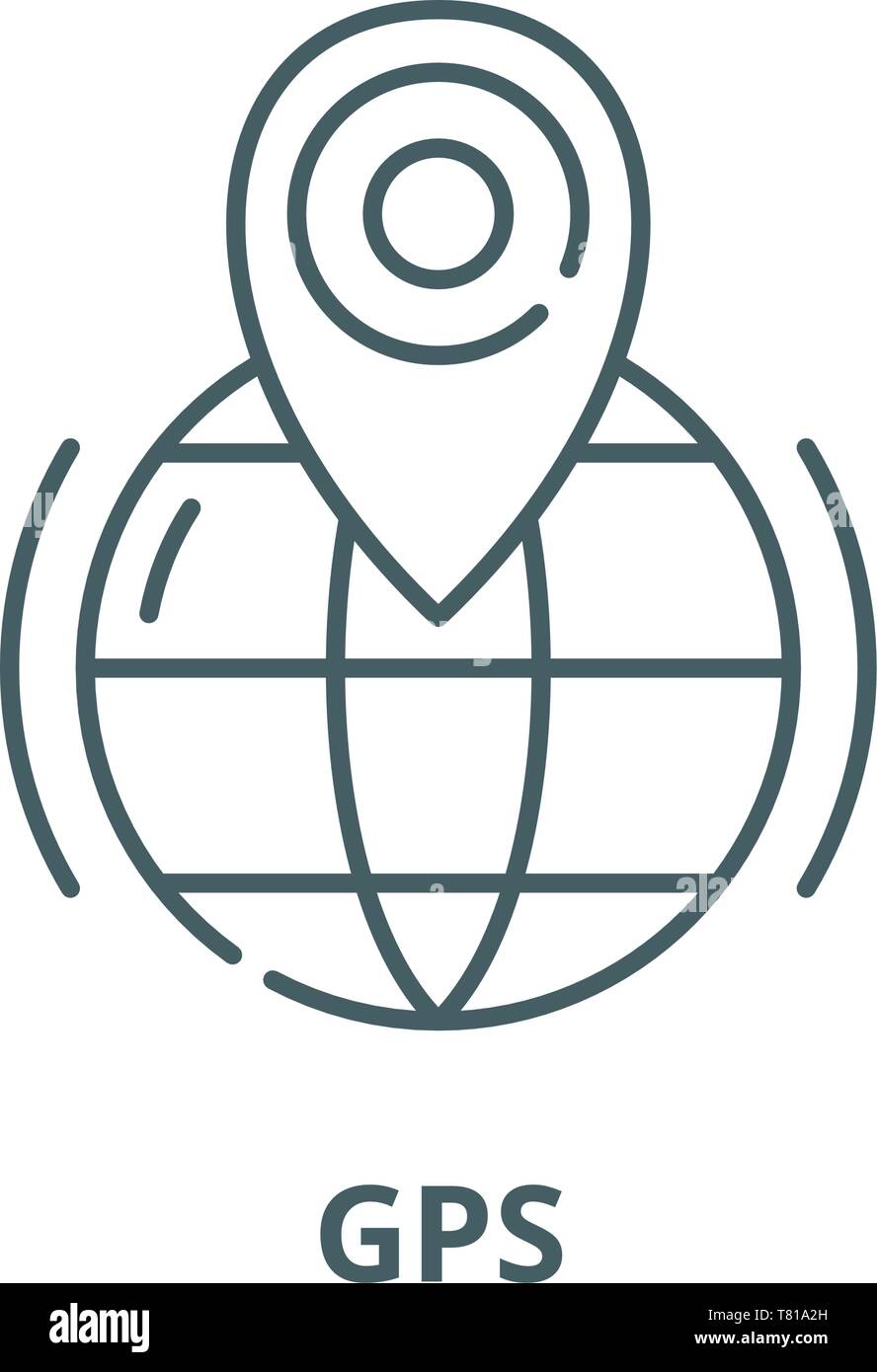 Gps vector line icon, linear concept, outline sign, symbol Stock Vector ...