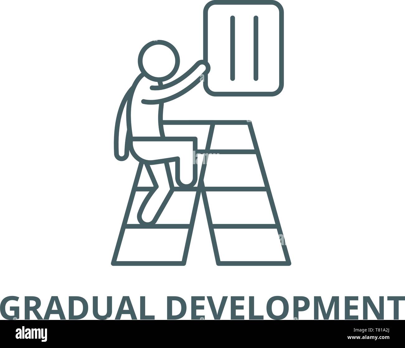 Gradual development vector line icon, linear concept, outline sign ...