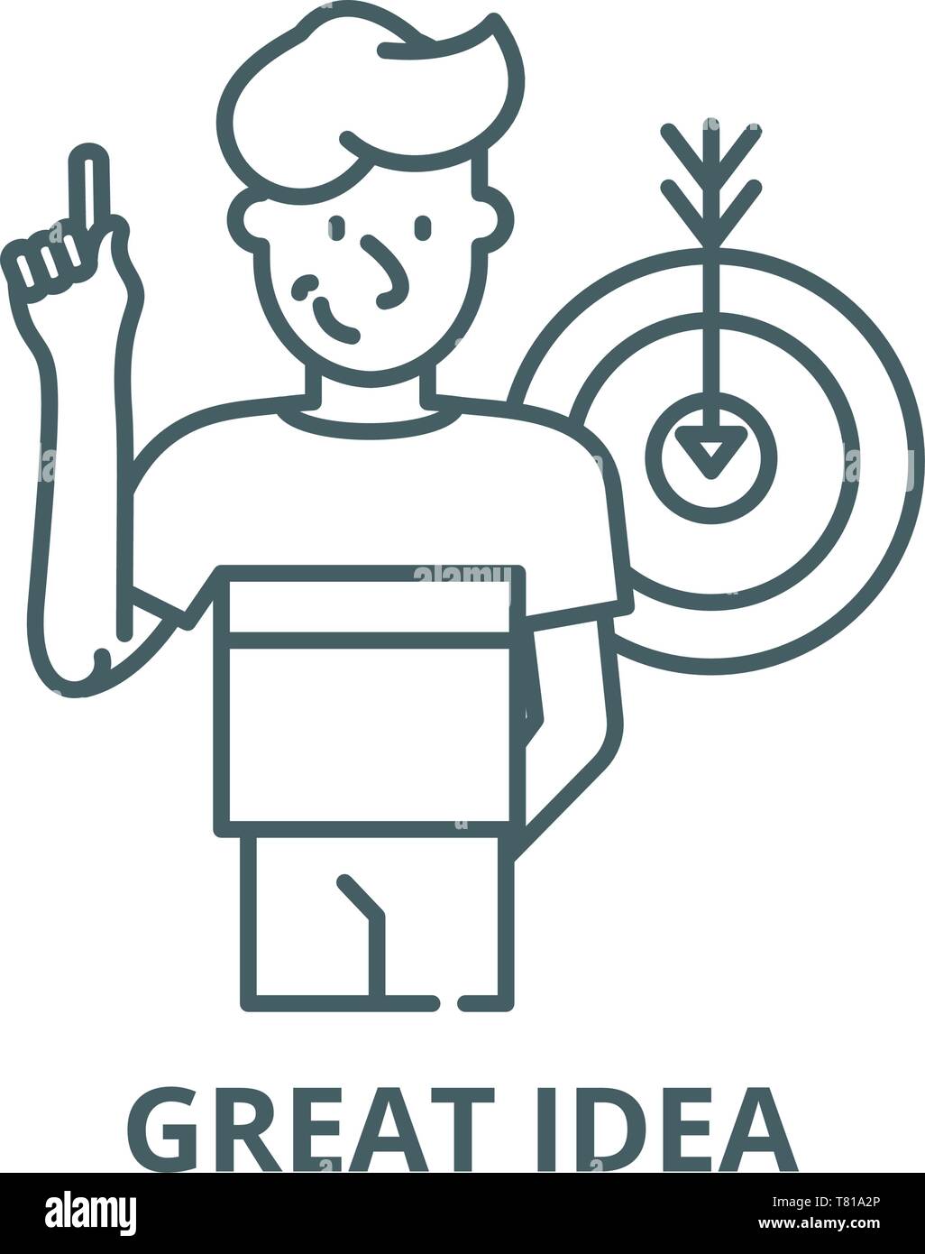 Great idea vector line icon, linear concept, outline sign, symbol Stock ...