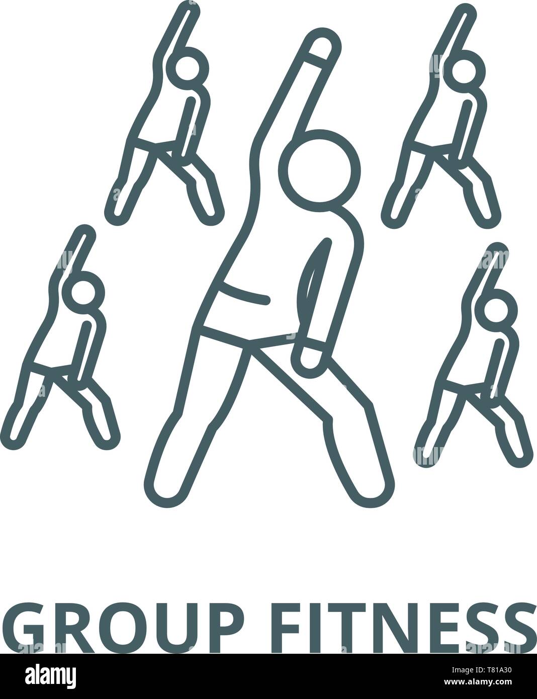Group fitness vector line icon, linear concept, outline sign, symbol ...