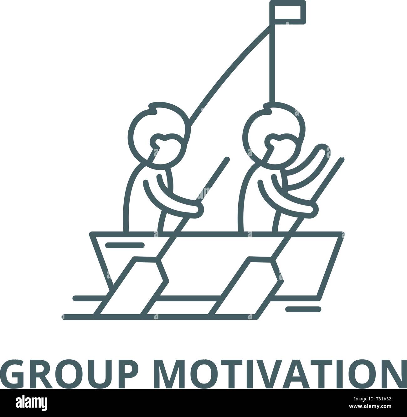 Group motivation vector line icon, linear concept, outline sign, symbol ...