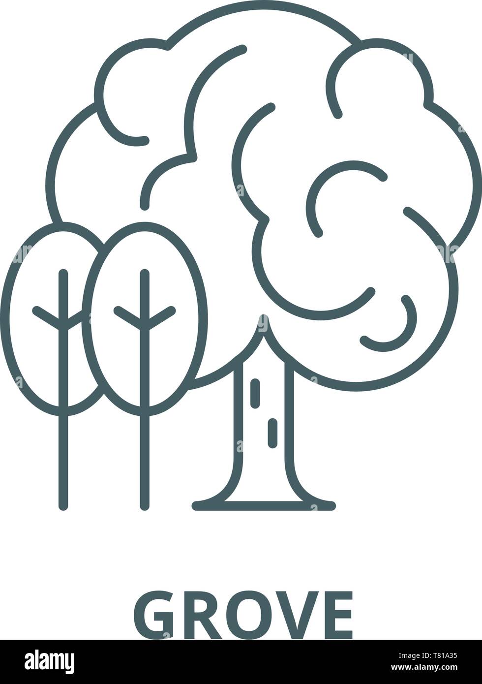 Grove vector line icon, linear concept, outline sign, symbol Stock ...