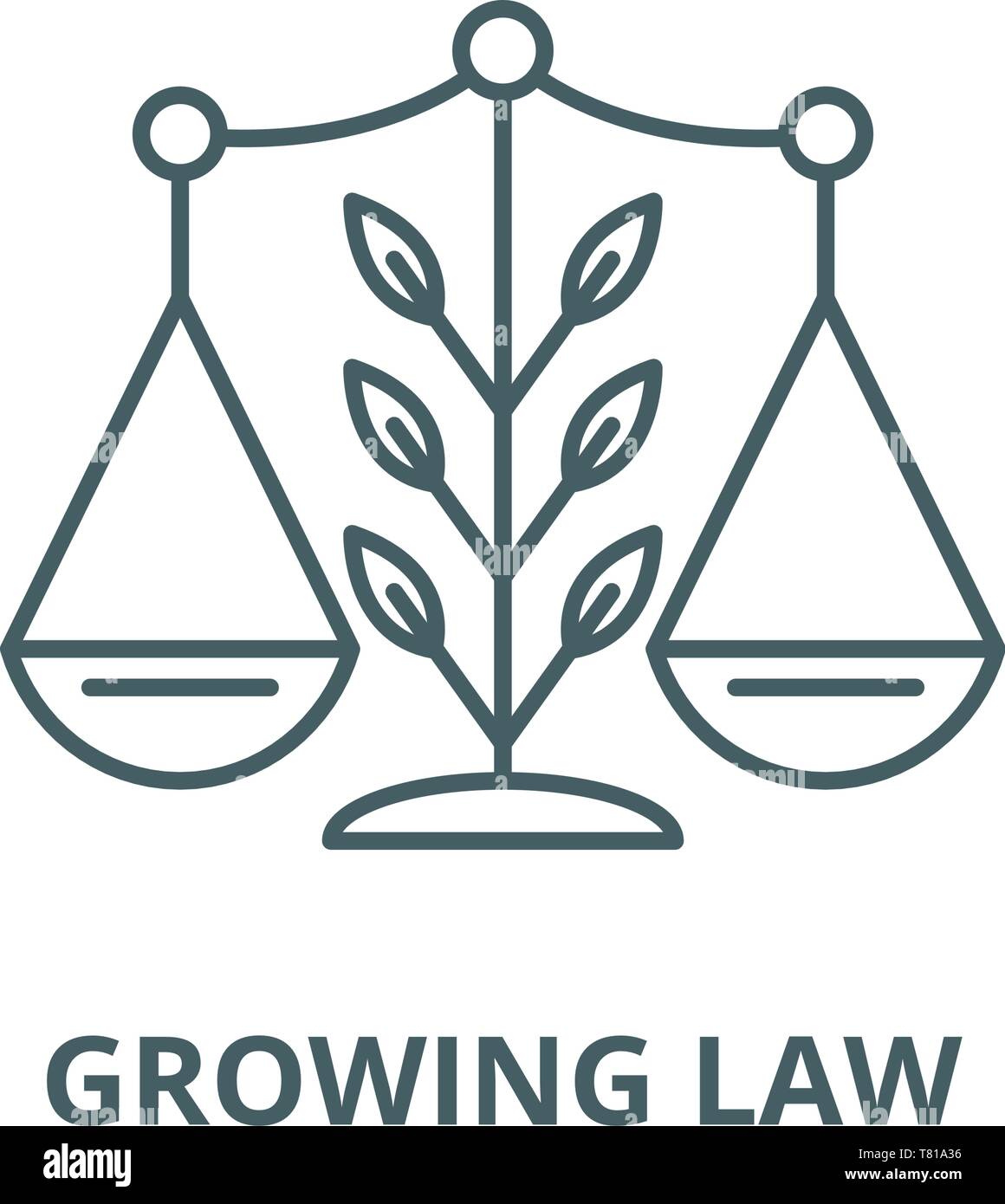 Growing law vector line icon, linear concept, outline sign, symbol ...