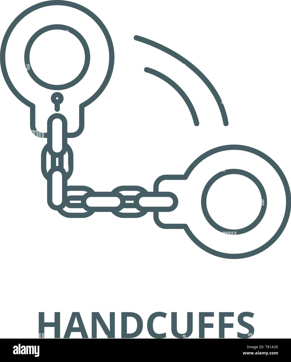 Handcuffs vector line icon, linear concept, outline sign, symbol Stock ...