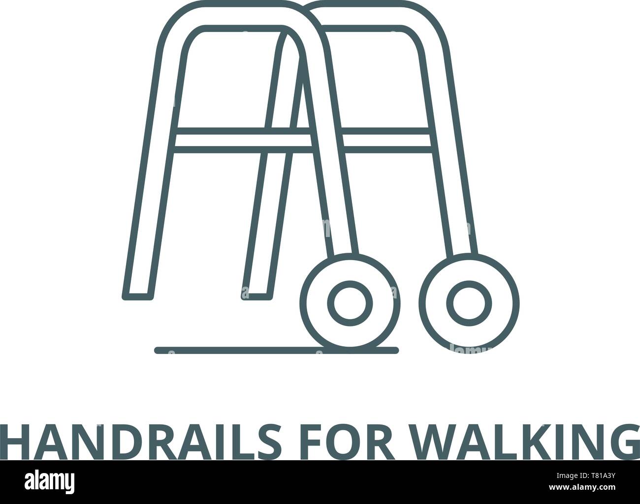 Handrails for walking vector line icon, linear concept, outline sign ...
