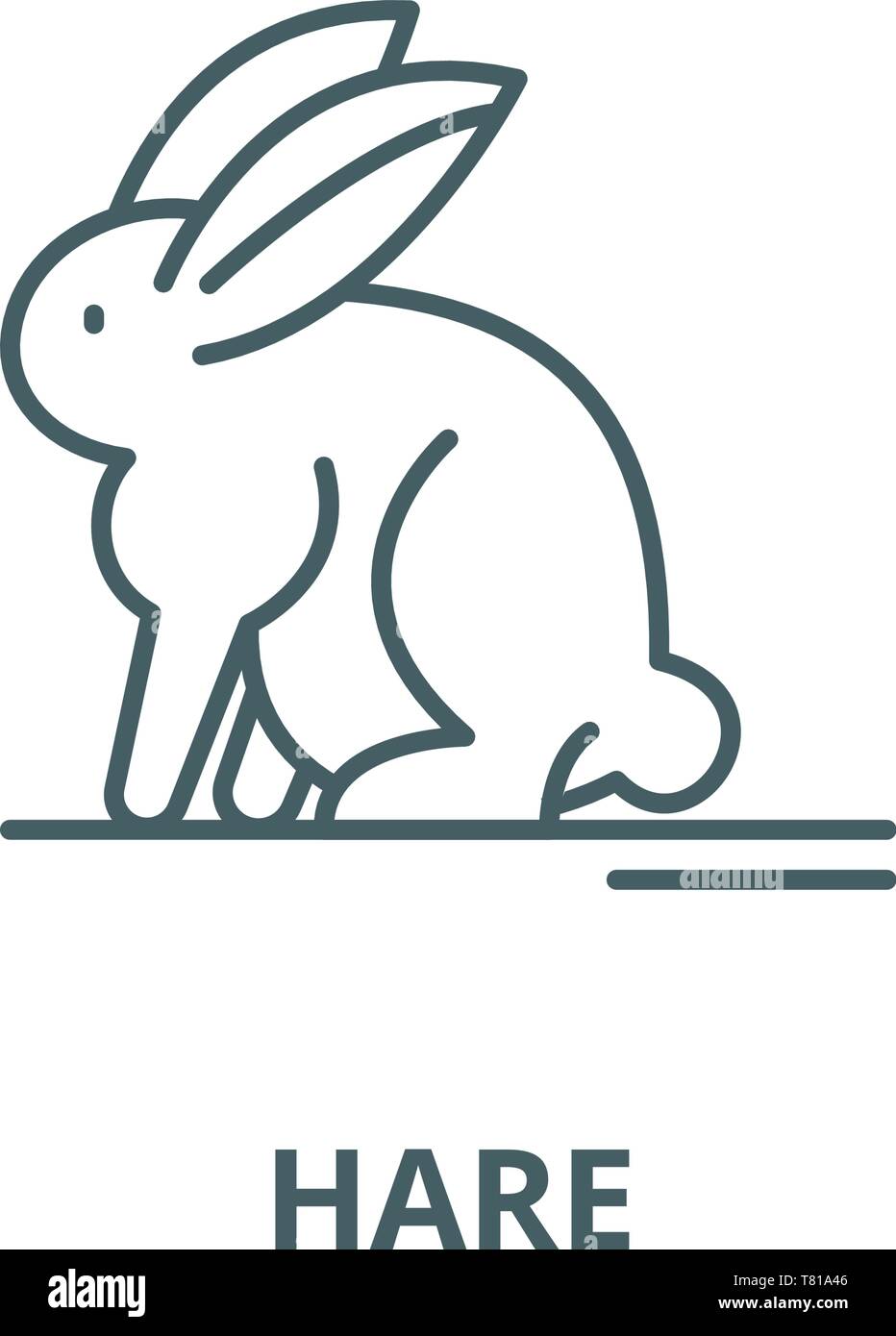 Hare vector line icon, linear concept, outline sign, symbol Stock ...