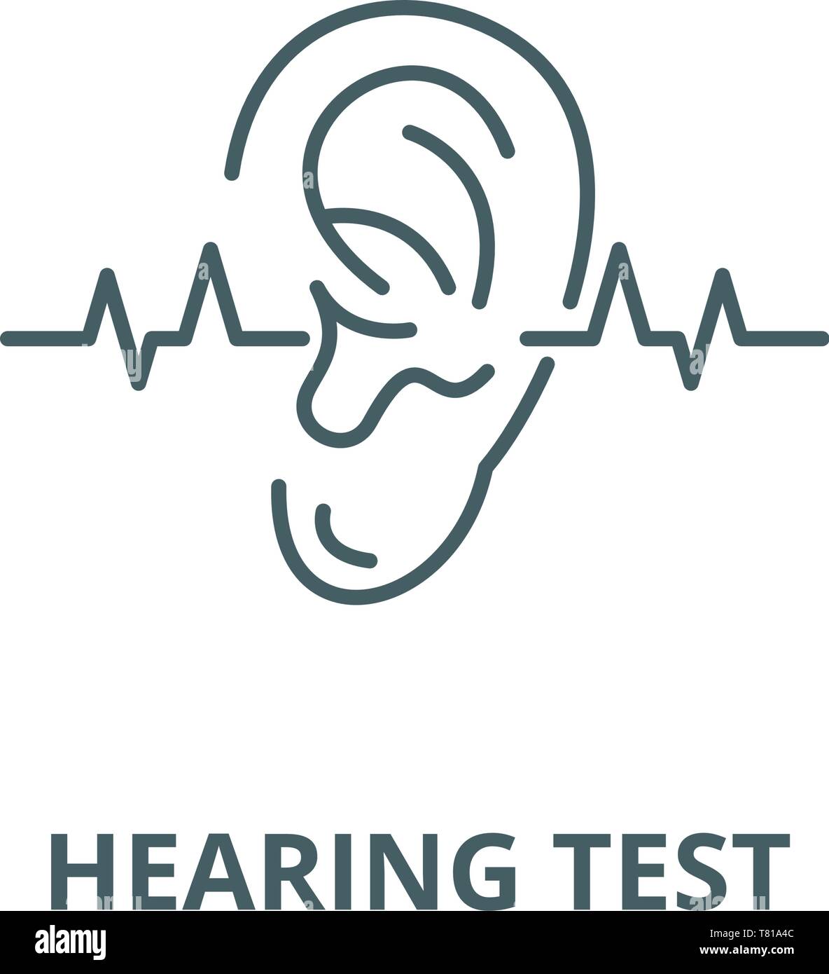 Hearing test vector line icon, linear concept, outline sign, symbol ...