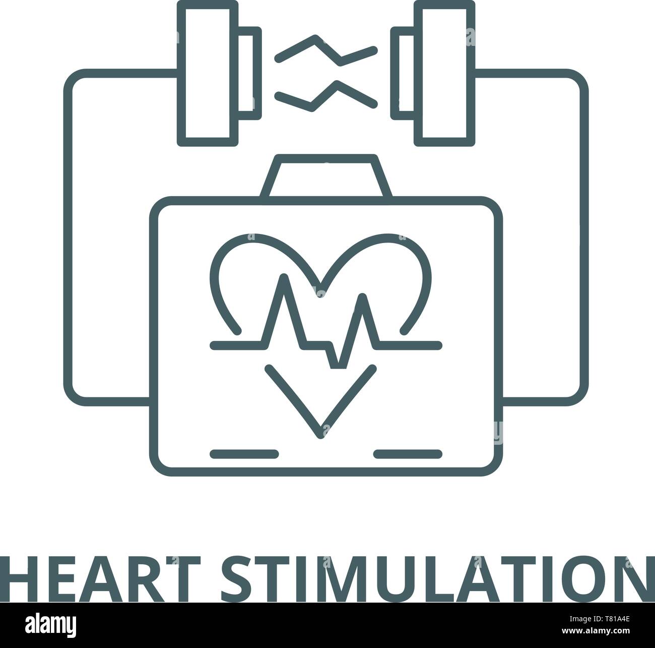 Heart stimulation vector line icon, linear concept, outline sign ...