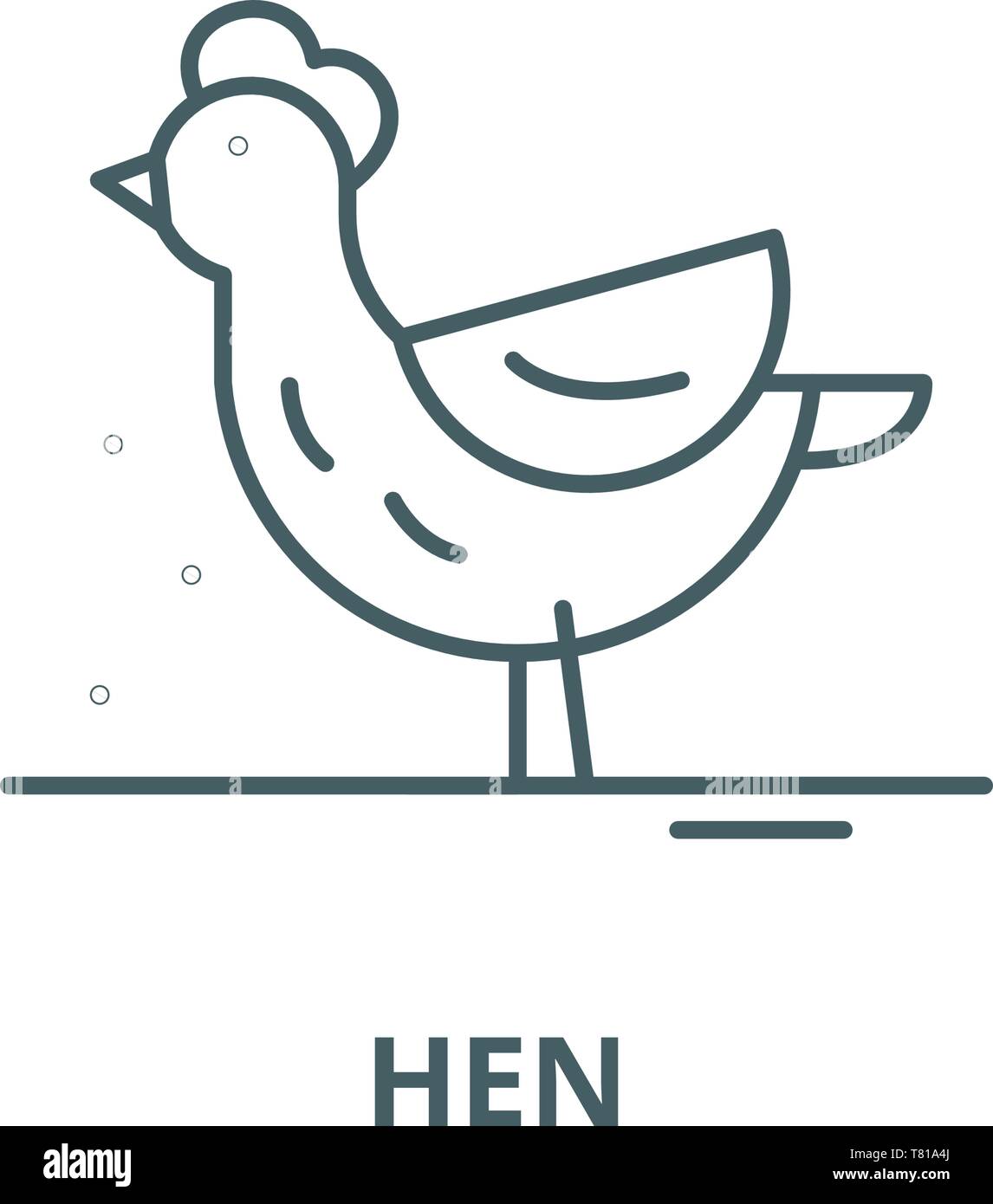 Hen vector line icon, linear concept, outline sign, symbol Stock Vector ...