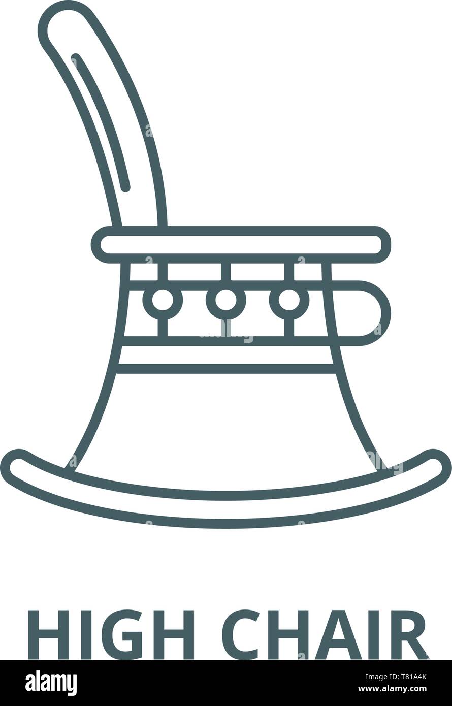 High chair vector line icon, linear concept, outline sign, symbol Stock ...