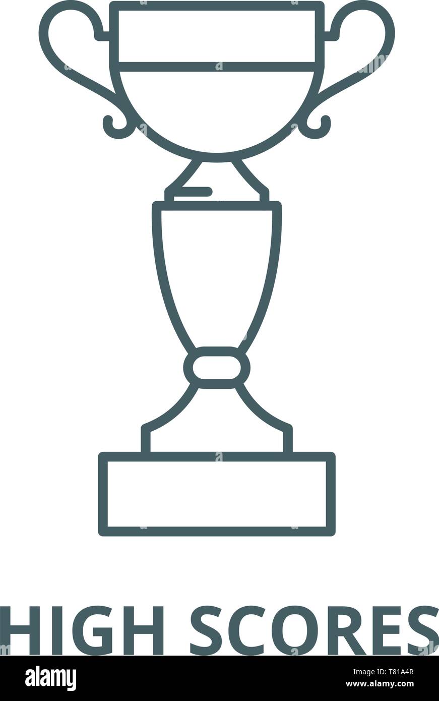 High scores vector line icon, linear concept, outline sign, symbol ...