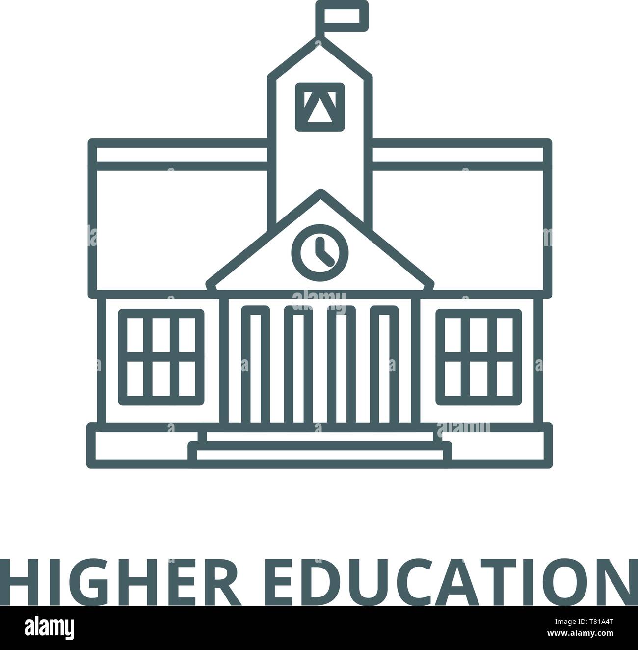 Higher education vector line icon, linear concept, outline sign, symbol ...