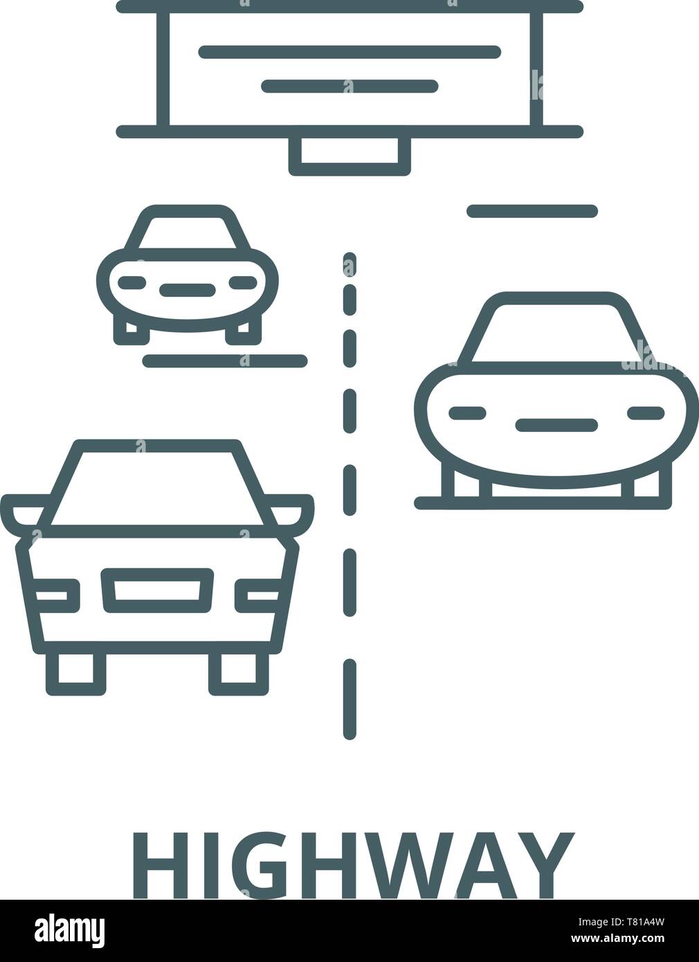 Highway vector line icon, linear concept, outline sign, symbol Stock ...